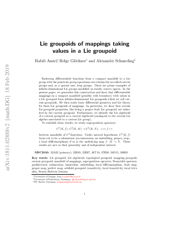 (PDF) Lie groupoids of mappings taking values in a Lie groupoid