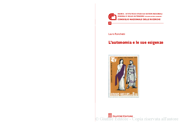 (PDF) L'AUTONOMIA E LE SUE ESIGENZE | laura ronchetti - Academia.edu
