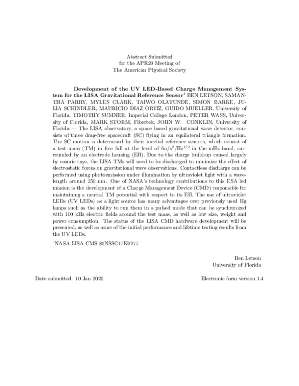 (PDF) Development of the UV LED-Based Charge Management System for the ...