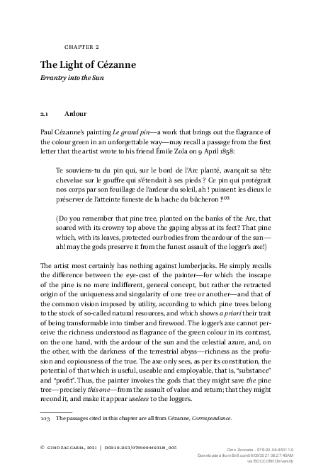 (PDF) The Light of Cézanne (Errantry into the Sun)