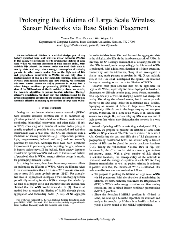 (PDF) Prolonging the Lifetime of Large Scale Wireless Sensor Networks ...