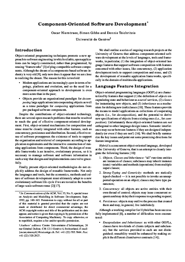Pdf Component Oriented Software Development 4961