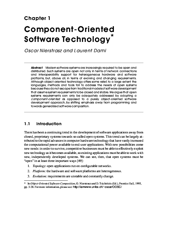 (PDF) Component-Oriented Software Technology