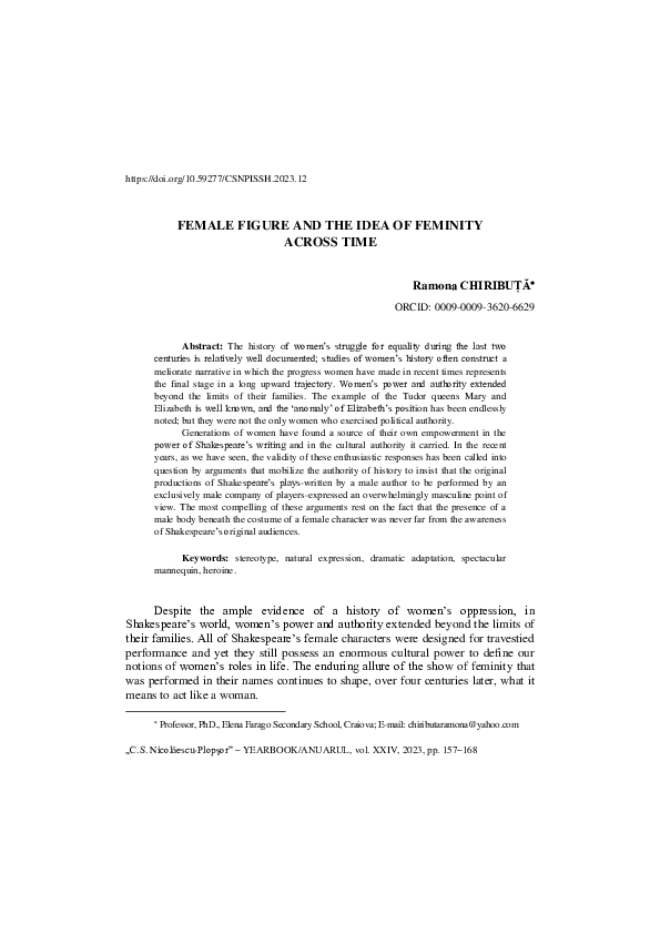 (PDF) Female Figure and the Idea of Feminity Across Time