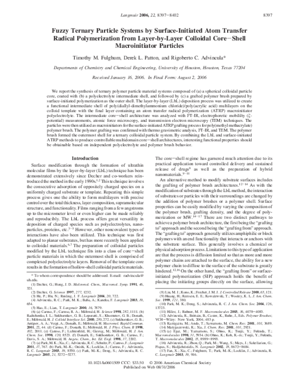 (PDF) Fuzzy Ternary Particle Systems by Surface-Initiated Atom Transfer ...