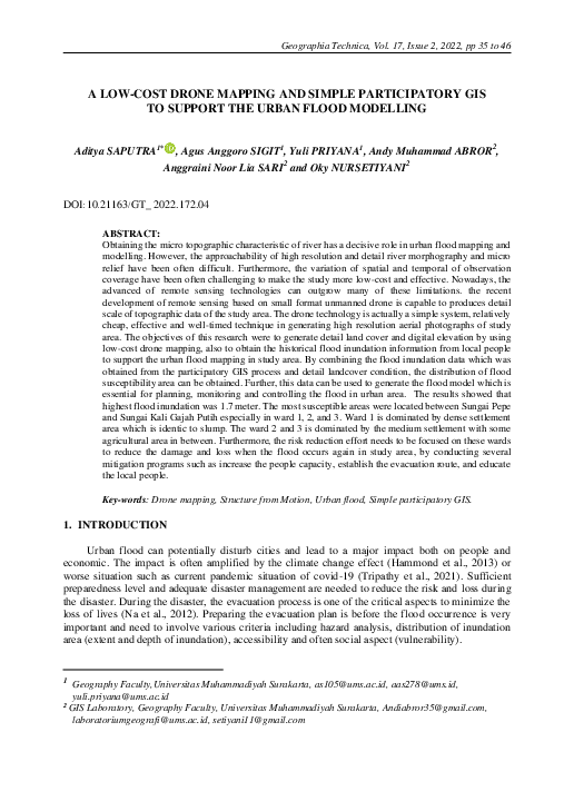 (PDF) A Low-Cost Drone Mapping and Simple Participatory Gis to Support ...