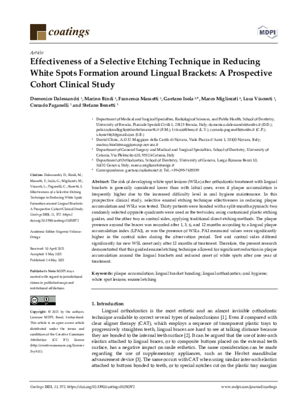 (PDF) Effectiveness of a Selective Etching Technique in Reducing White ...