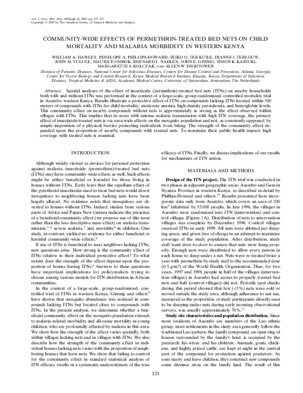 (PDF) Community-Wide Effects of Permethrin-Treated Bed Nets on Child ...