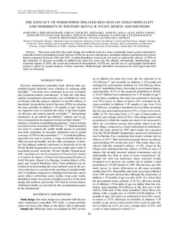 (PDF) The Efficacy of Permethrin-Treated Bed Nets on Child Mortality ...