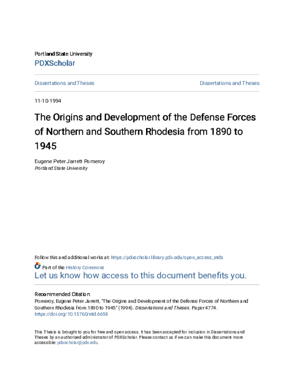 (PDF) The Origins and Development of the Defense Forces of Northern and ...