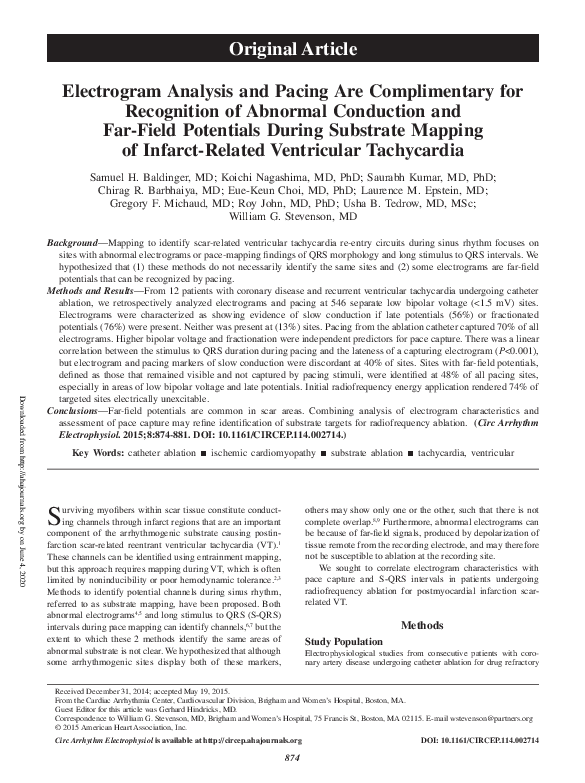 (PDF) Electrogram Analysis and Pacing Are Complimentary for Recognition ...