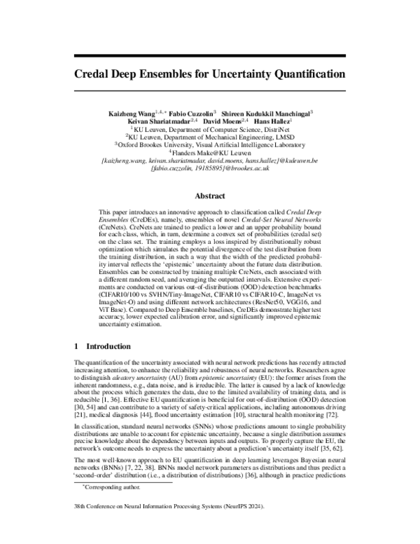(PDF) Credal Deep Ensembles for Uncertainty Quantification