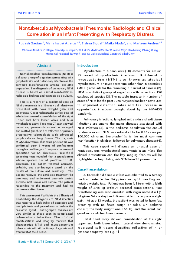 (PDF) Nontuberculous Mycobacterial Pneumonia : Radiologic and Clinical ...