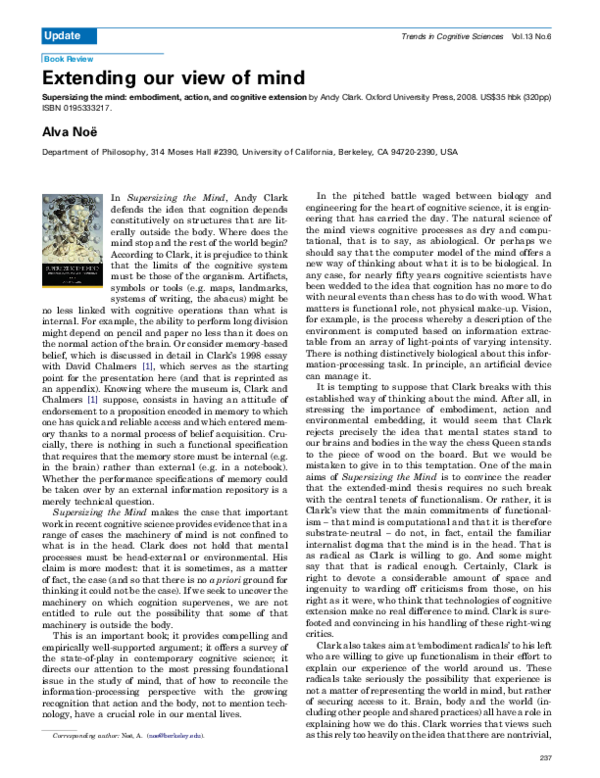 (PDF) Extending our view of mind