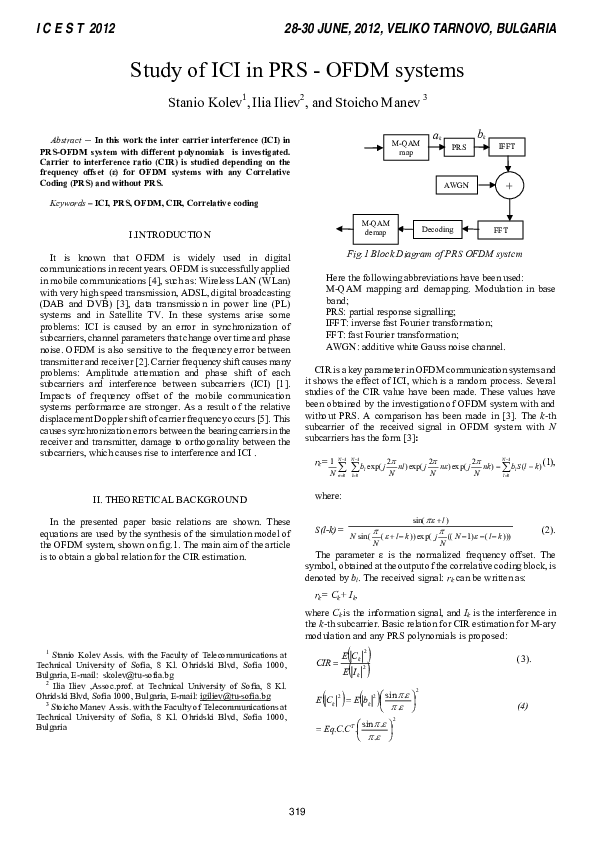(PDF) Study of ICI in PRS -OFDM systems