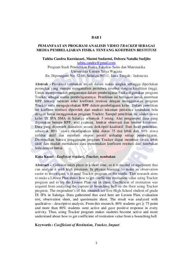 (PDF) Pemanfaatan Program Analisis Video Tracker Sebagai Media ...