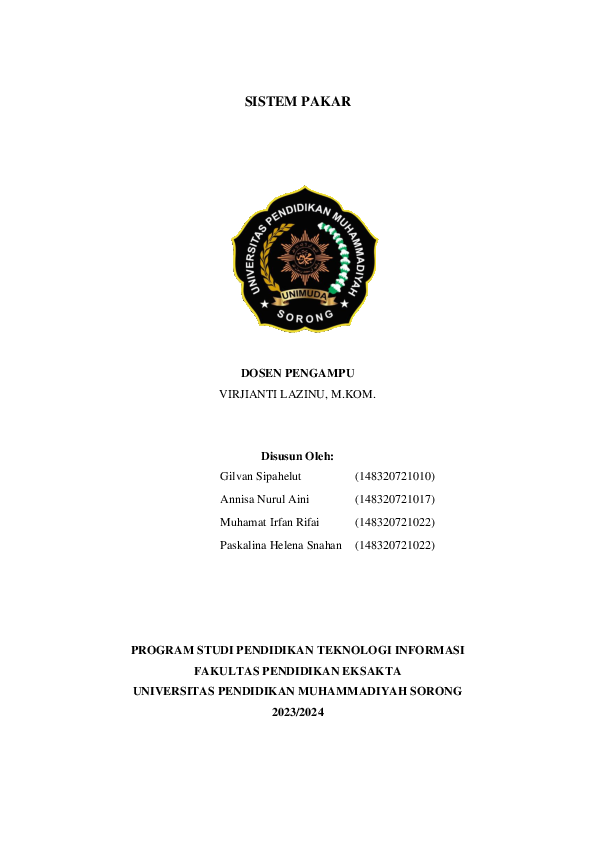 (PDF) Makalah sistem pakar