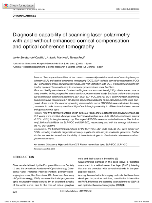 (PDF) Diagnostic capability of scanning laser polarimetry with and ...