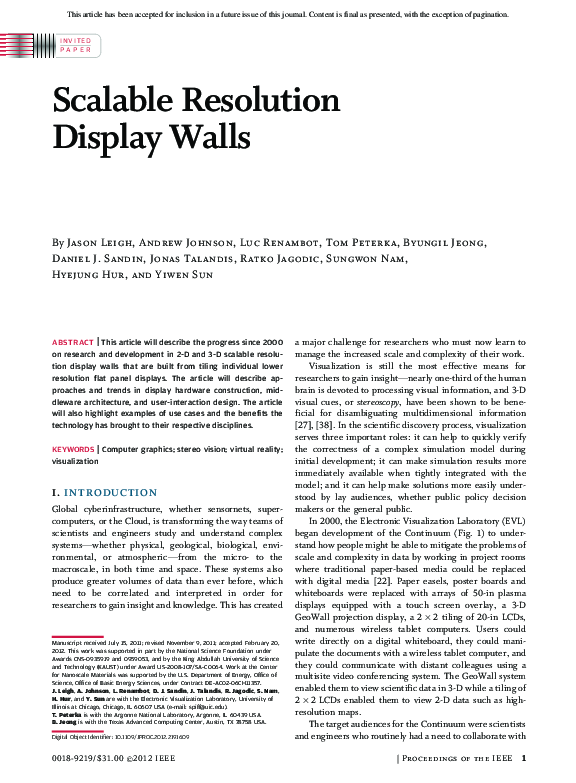 (PDF) Scalable Resolution Display Walls