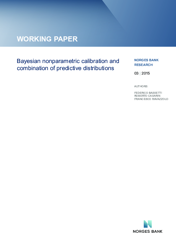 Pdf Bayesian Nonparametric Calibration And Combination Of Predictive Distributions Roberto