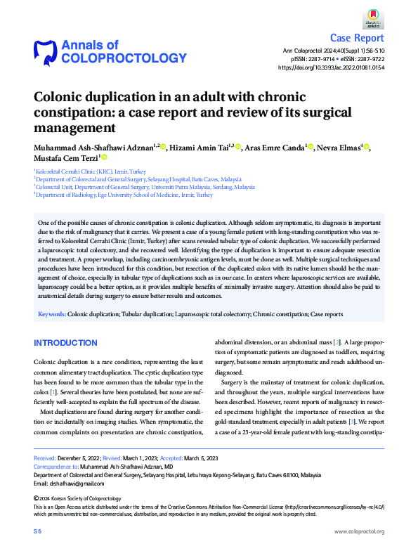 (PDF) Colonic duplication in an adult with chronic constipation: a case ...