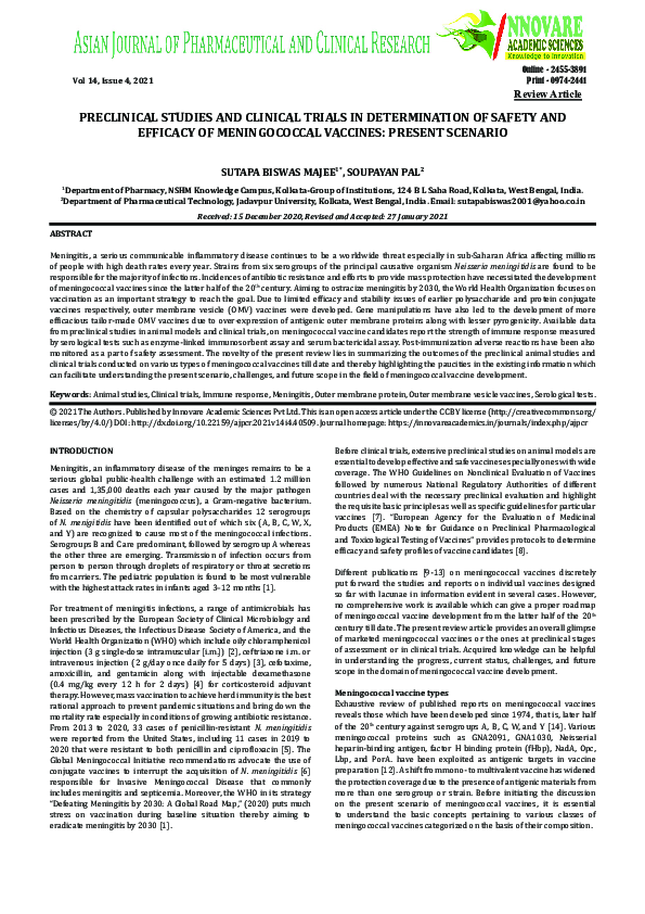 (PDF) Preclinical Studies and Clinical Trials in Determination of Safety and Efficacy of ...