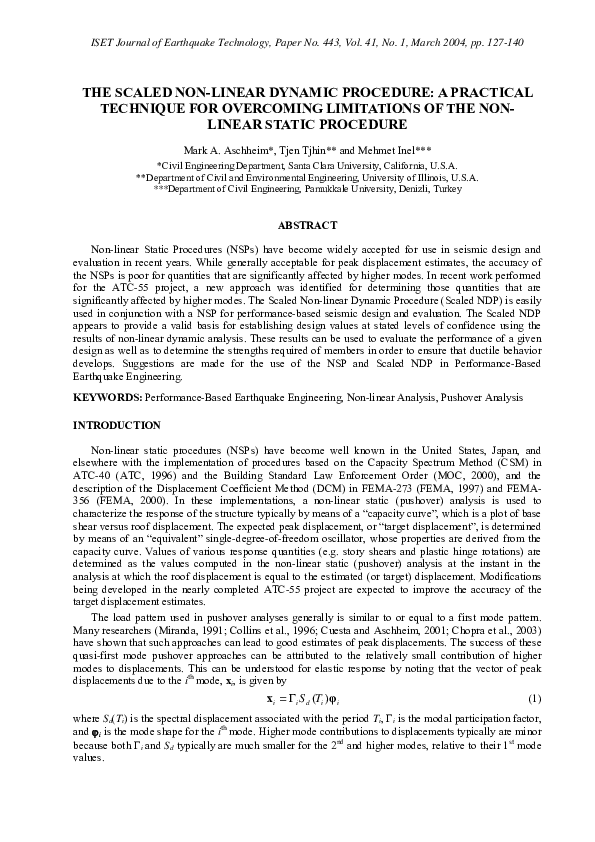 (PDF) The scaled non-linear dynamic procedure : A practical technique for overcoming limitations ...