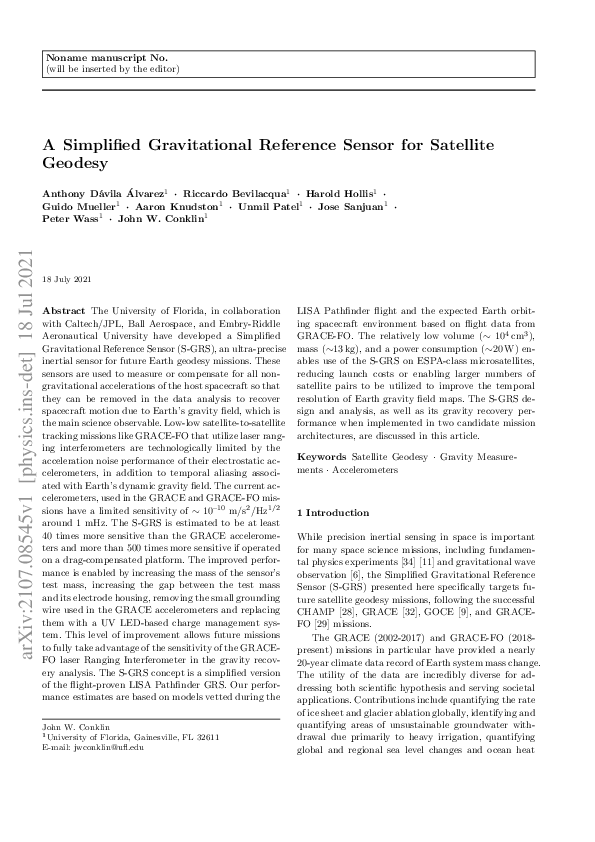 (PDF) A Simplified Gravitational Reference Sensor for NASA’s Mass ...