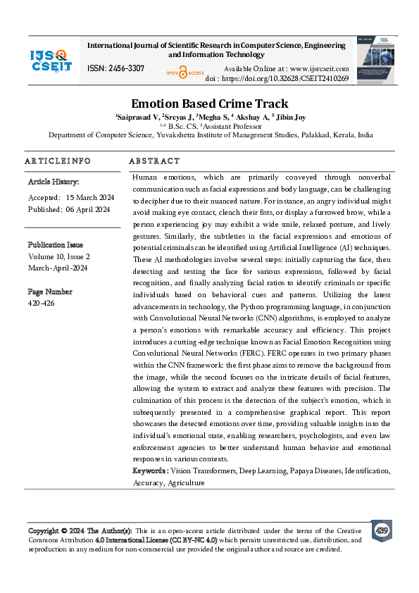 (PDF) Emotion Based Crime Track
