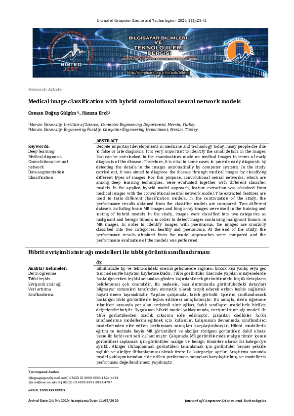 (PDF) Medical image classification with hybrid convolutional neural network models