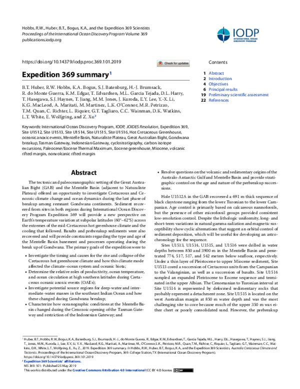 (PDF) Expedition 369 summary