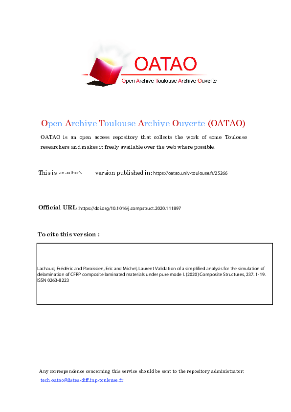 Pdf Validation Of A Simplified Analysis For The Simulation Of