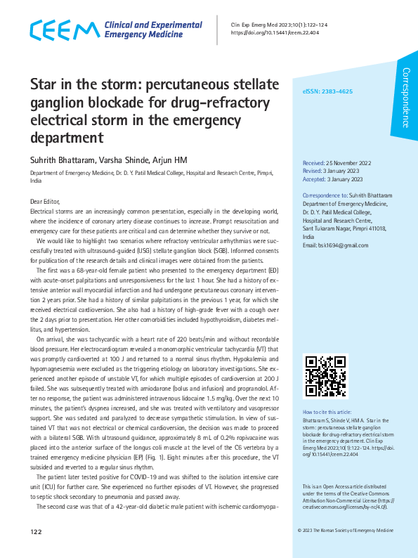 (PDF) Star in the storm: percutaneous stellate ganglion blockade for ...