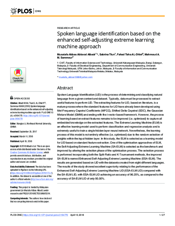 (PDF) Spoken language identification based on the enhanced self-adjusting extreme learning ...