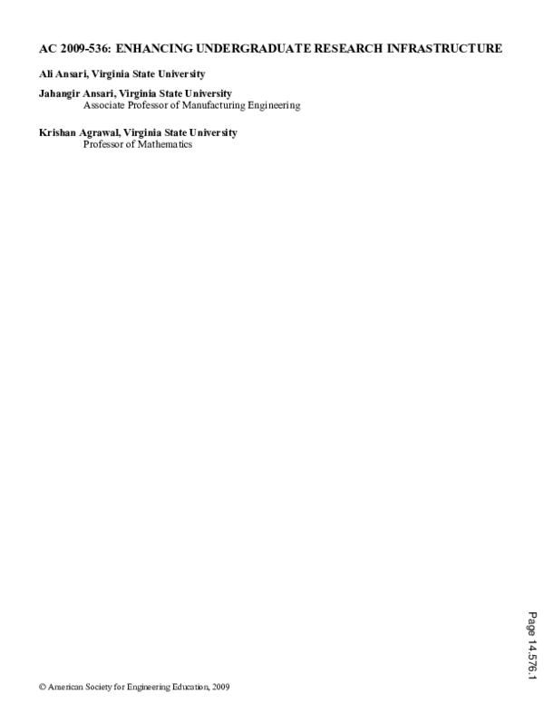 (PDF) Enhancing Undergraduate Research Infrastructure