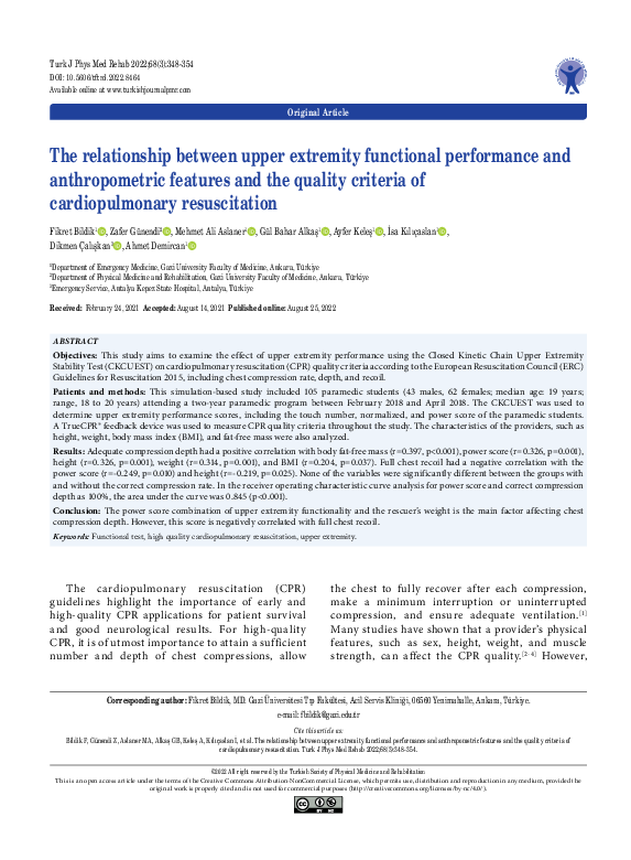 (PDF) The relationship between upper extremity functional performance and anthropometric ...