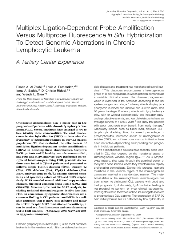 (PDF) Multiplex Ligation-Dependent Probe Amplification Versus ...