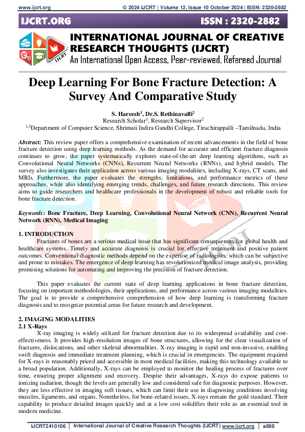 Pdf Deep Learning For Bone Fracture Detection A Survey And