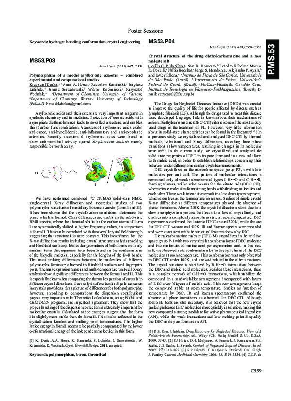 (PDF) Crystal structure of the drug diethylcarbamazine and a new ...