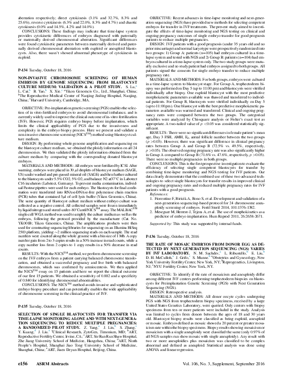 (PDF) The rate of mosaic embryos from donor egg as detected by next ...