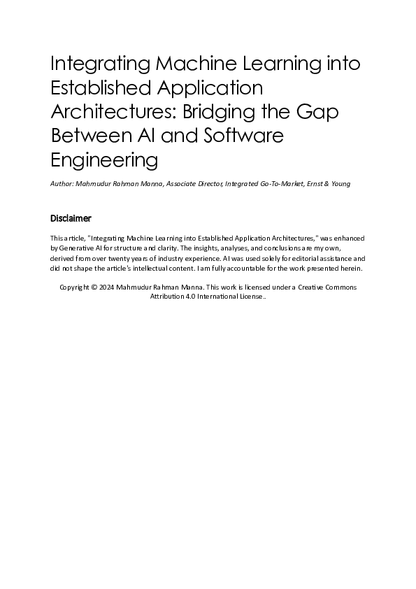 (PDF) Integrating Machine Learning into Established Application ...