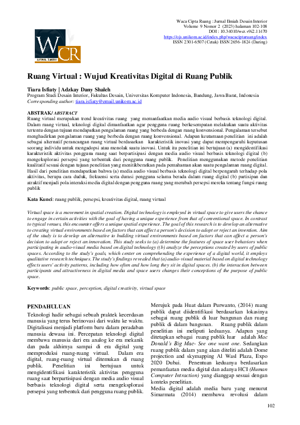 (PDF) Ruang Virtual : Wujud Kreativitas Digital di Ruang Publik