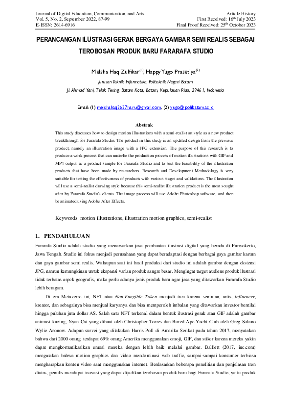 (PDF) Perancangan Ilustrasi Gerak Bergaya Gambar Semi Realis Sebagai ...