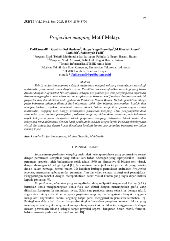 (PDF) Projection Mapping Motif Melayu