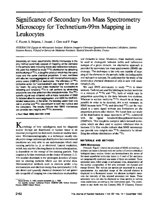 (PDF) Significance of secondary ion mass spectrometry microscopy for ...