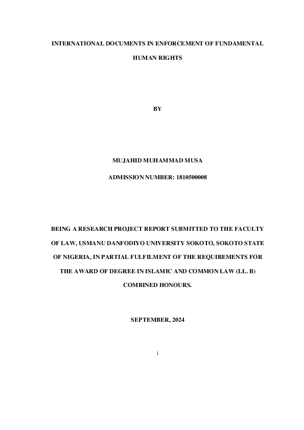 (PDF) International Human Rights Documents in Enforcement of ...