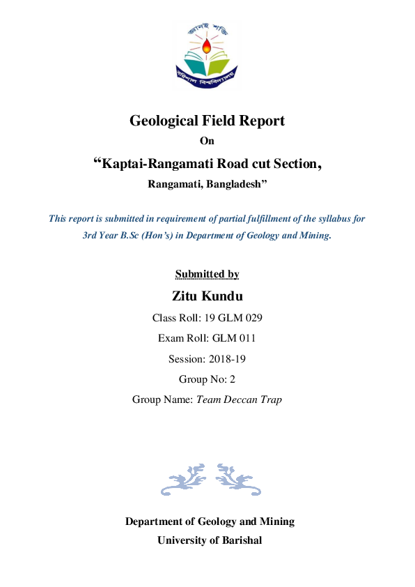 (PDF) Geological Field Report on Kaptai-Rangamati Road Cut Section ...