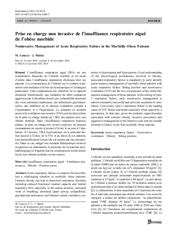 (PDF) Prise en charge non invasive de l’insuffisance respiratoire aiguë ...