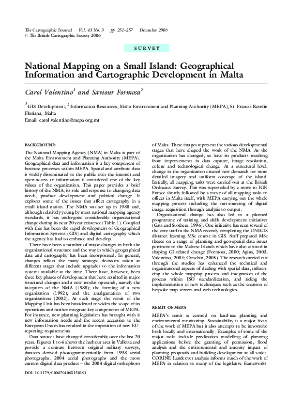 (PDF) National Mapping on a Small Island: Geographical Information and ...