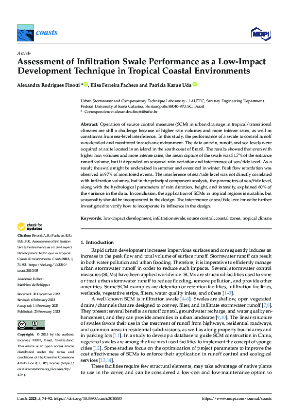 (PDF) Assessment of Infiltration Swale Performance as a Low-Impact Development Technique in ...